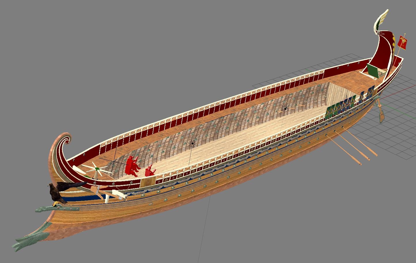 3d model roman trireme battle ship