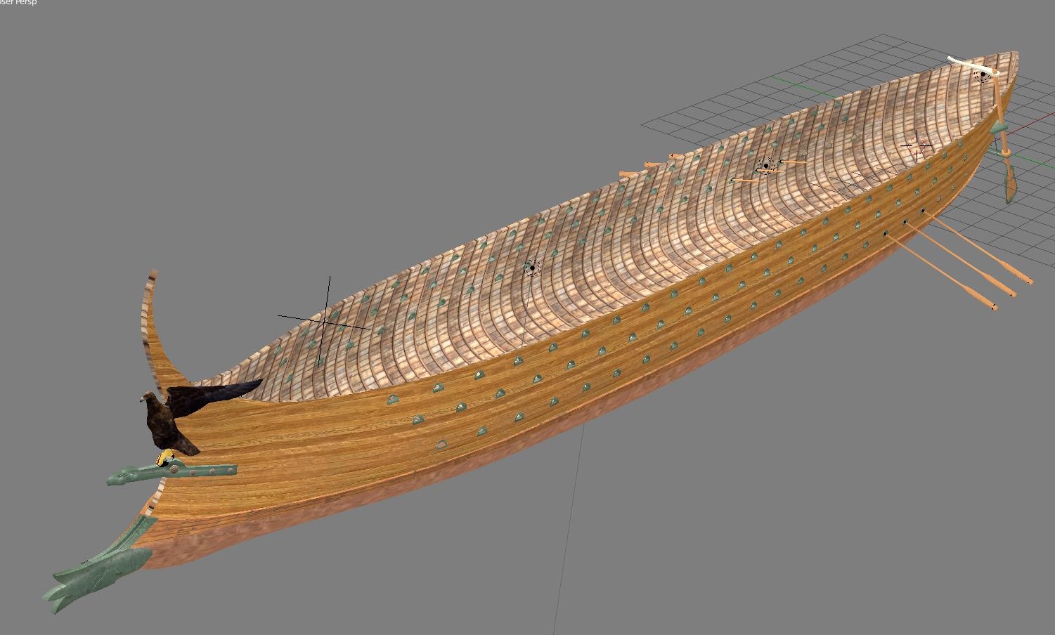 3d model roman trireme battle ship