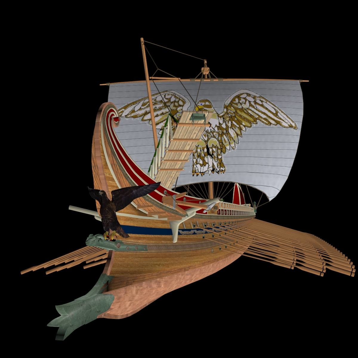 3d model roman trireme battle ship