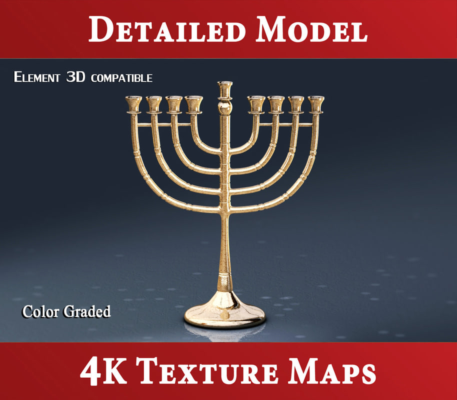 3d jewish menorah hanukkah model