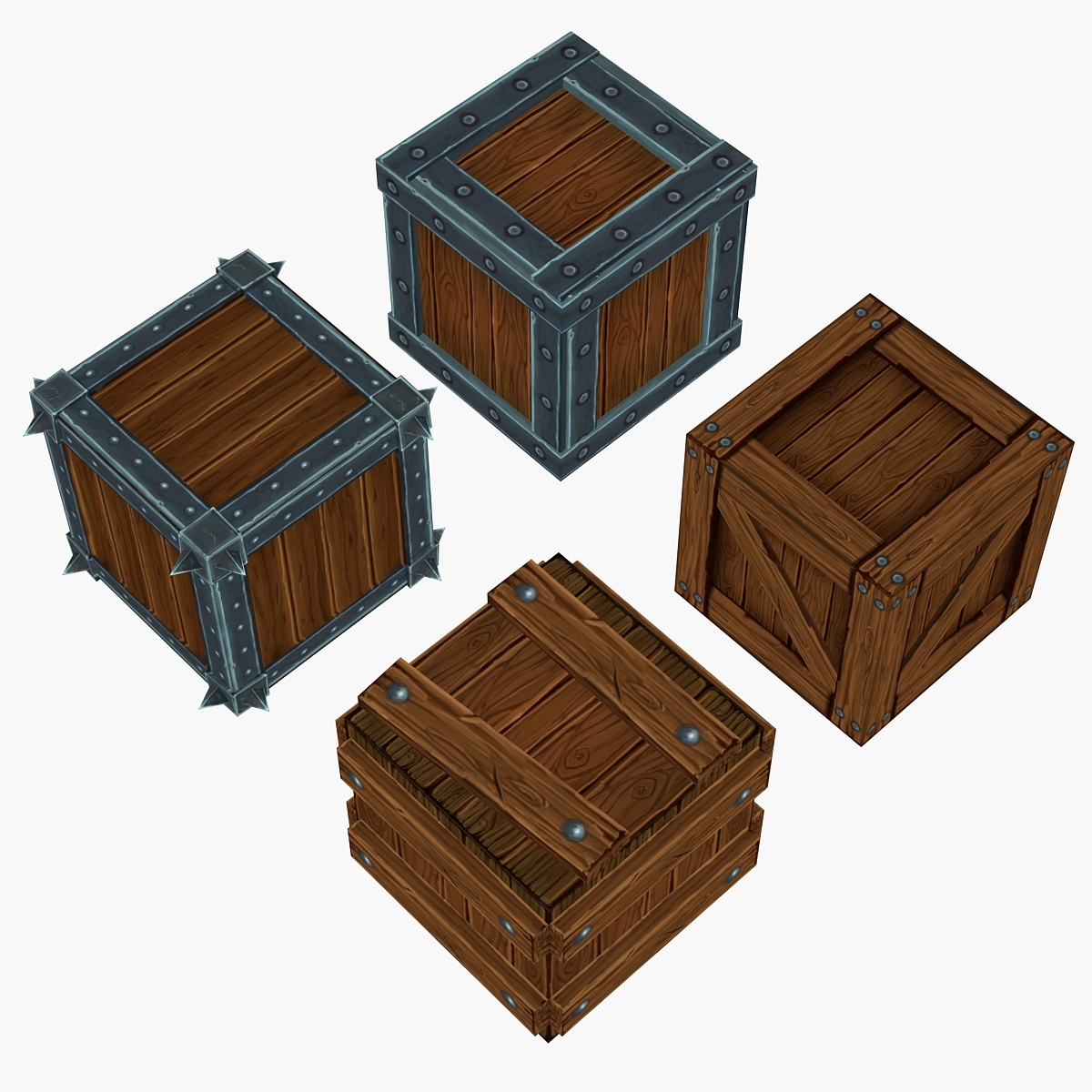 boxes hand painted 3d max