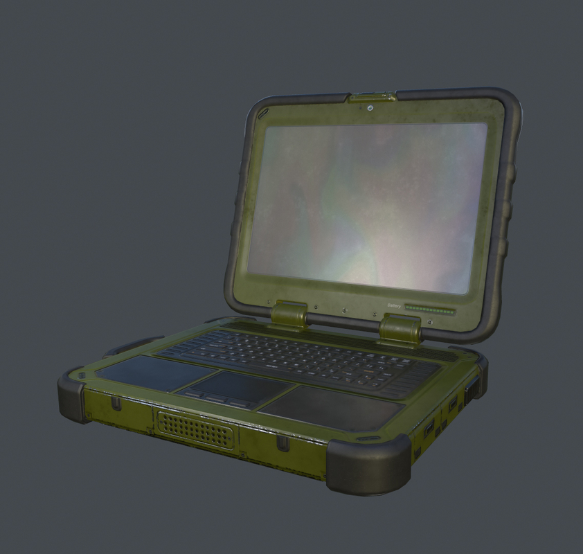 3d military laptop model