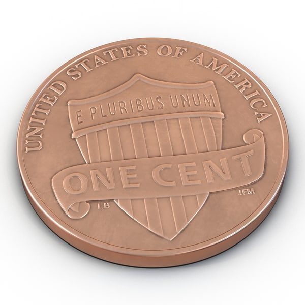 3d united states coin penny model