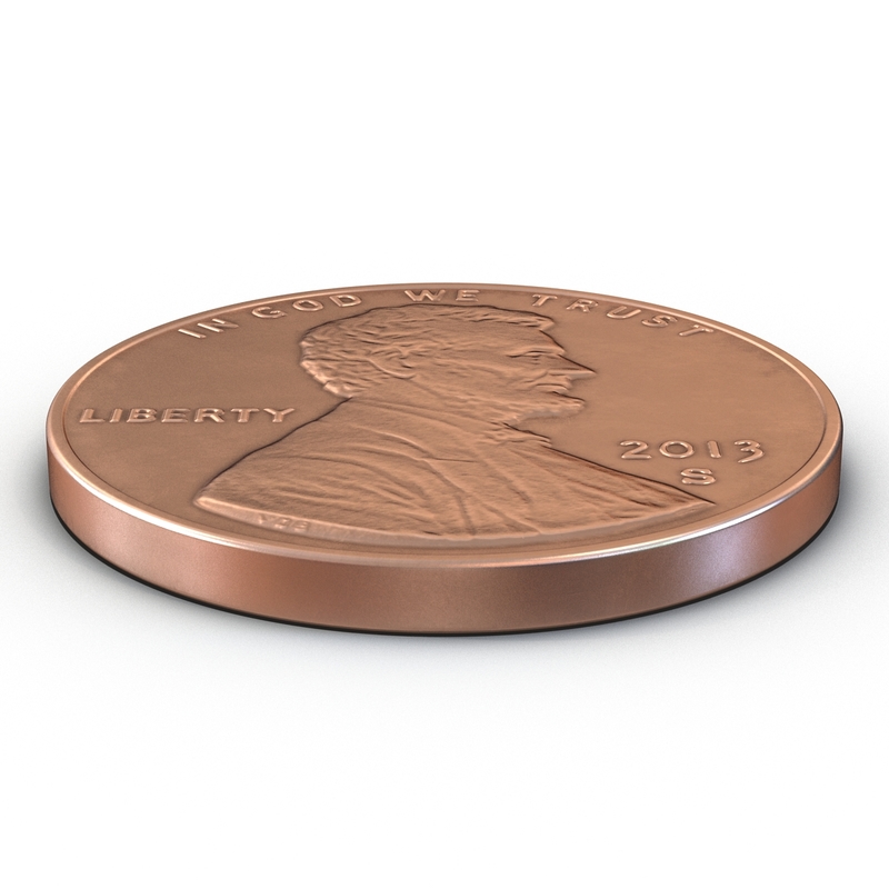 3d united states coin penny model