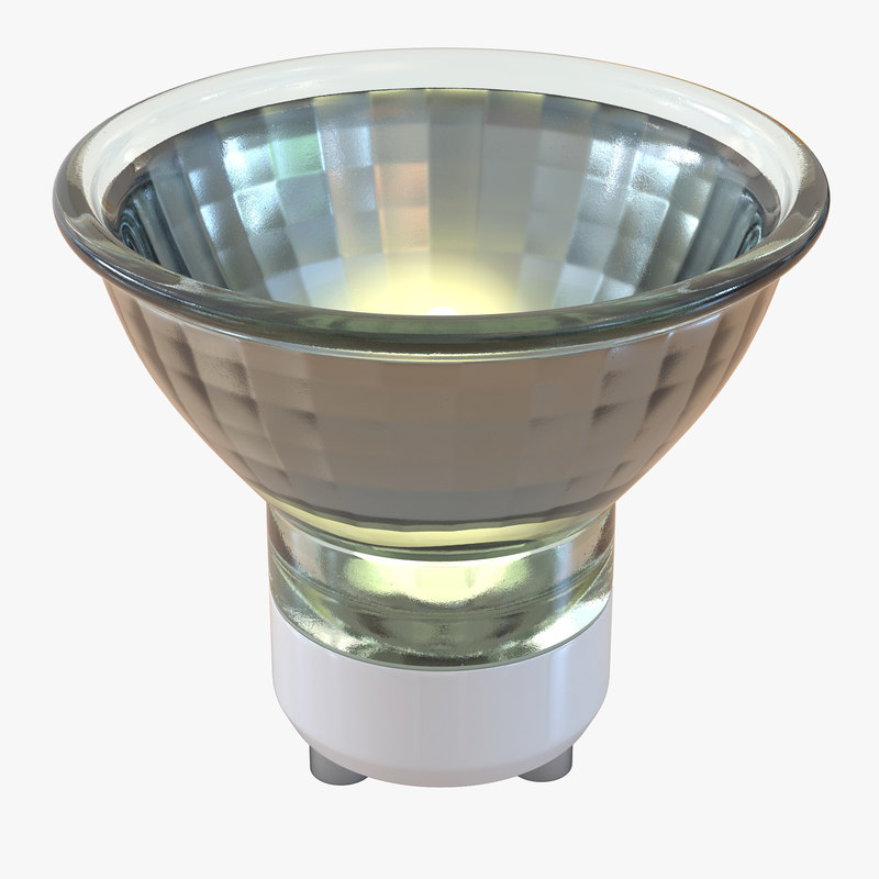 3d model spot light bulb glowing
