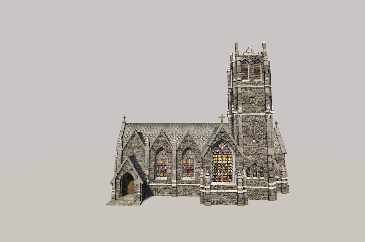 gothic church 3d model