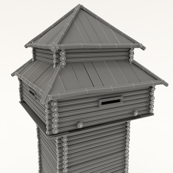 wood tower 3d model