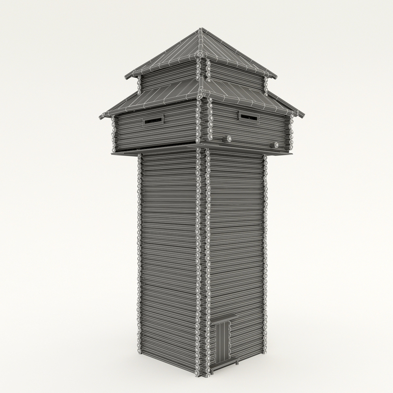 wood tower 3d model