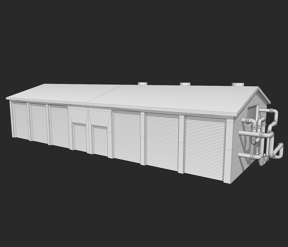 3d model industrial shed