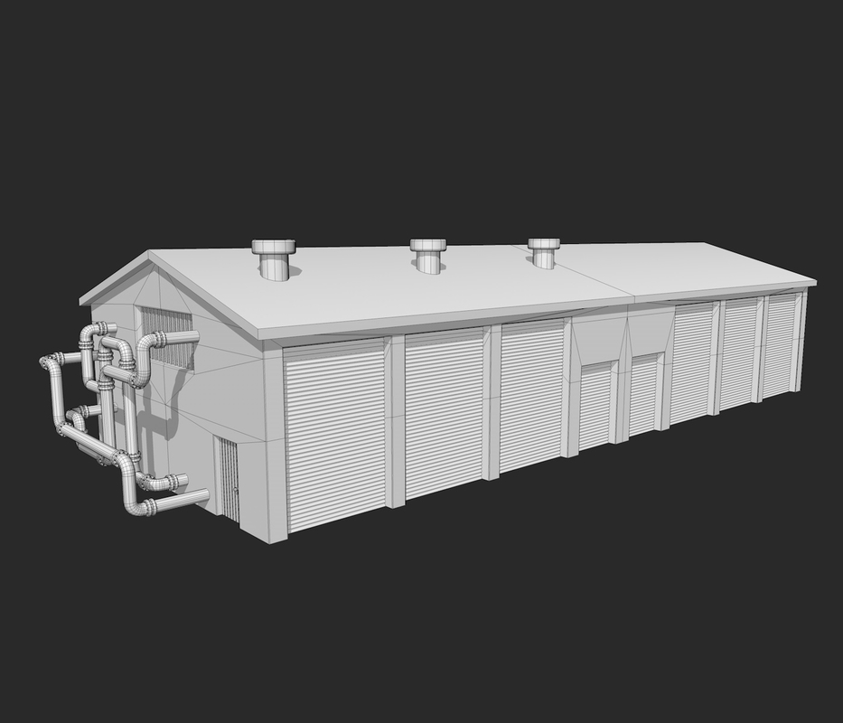 3d model industrial shed
