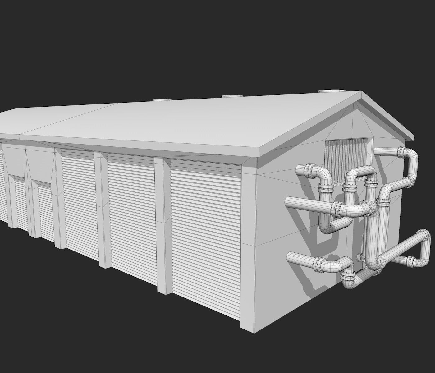 3d model industrial shed