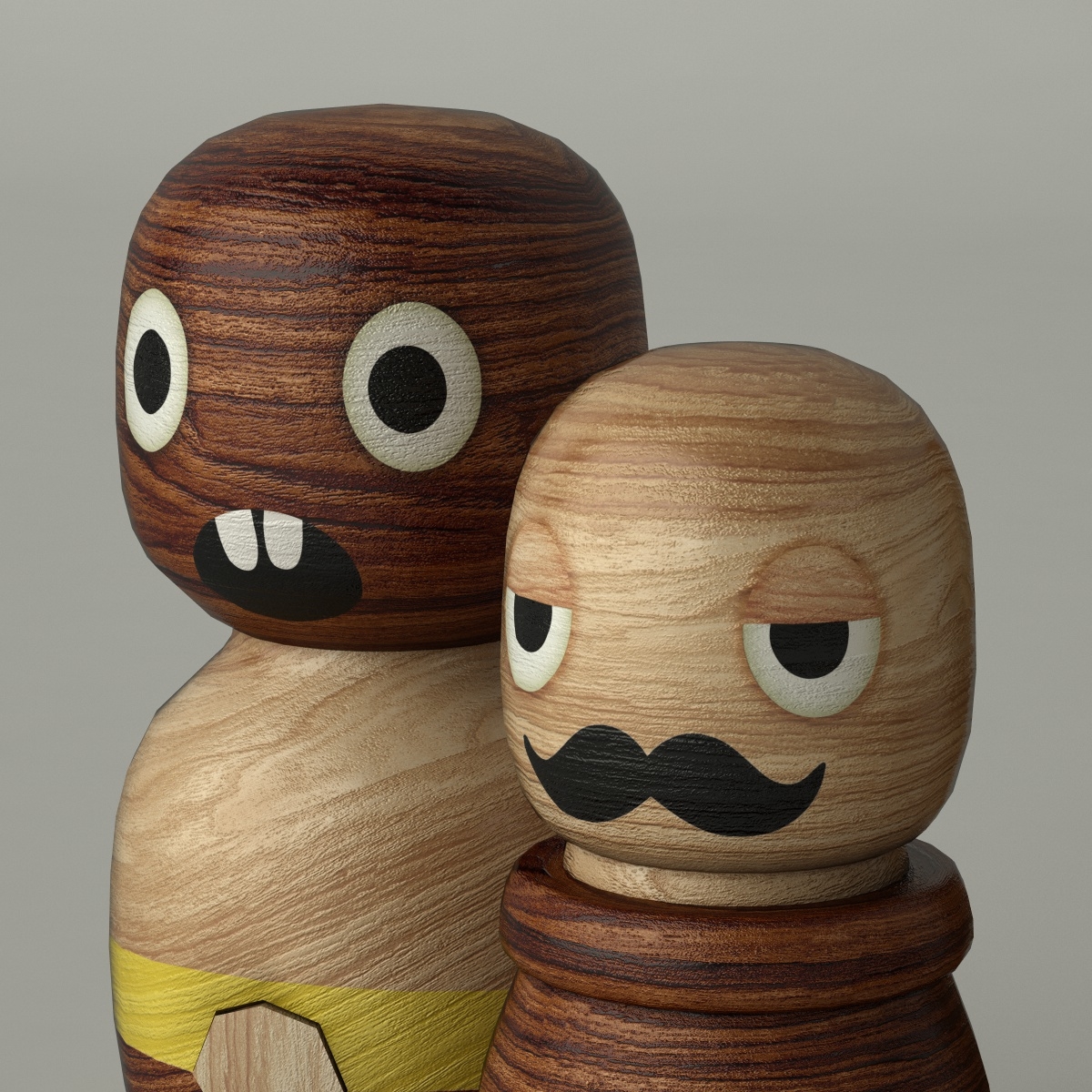 obj handmade wooden character toys