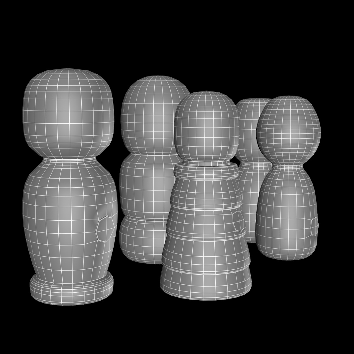 obj handmade wooden character toys
