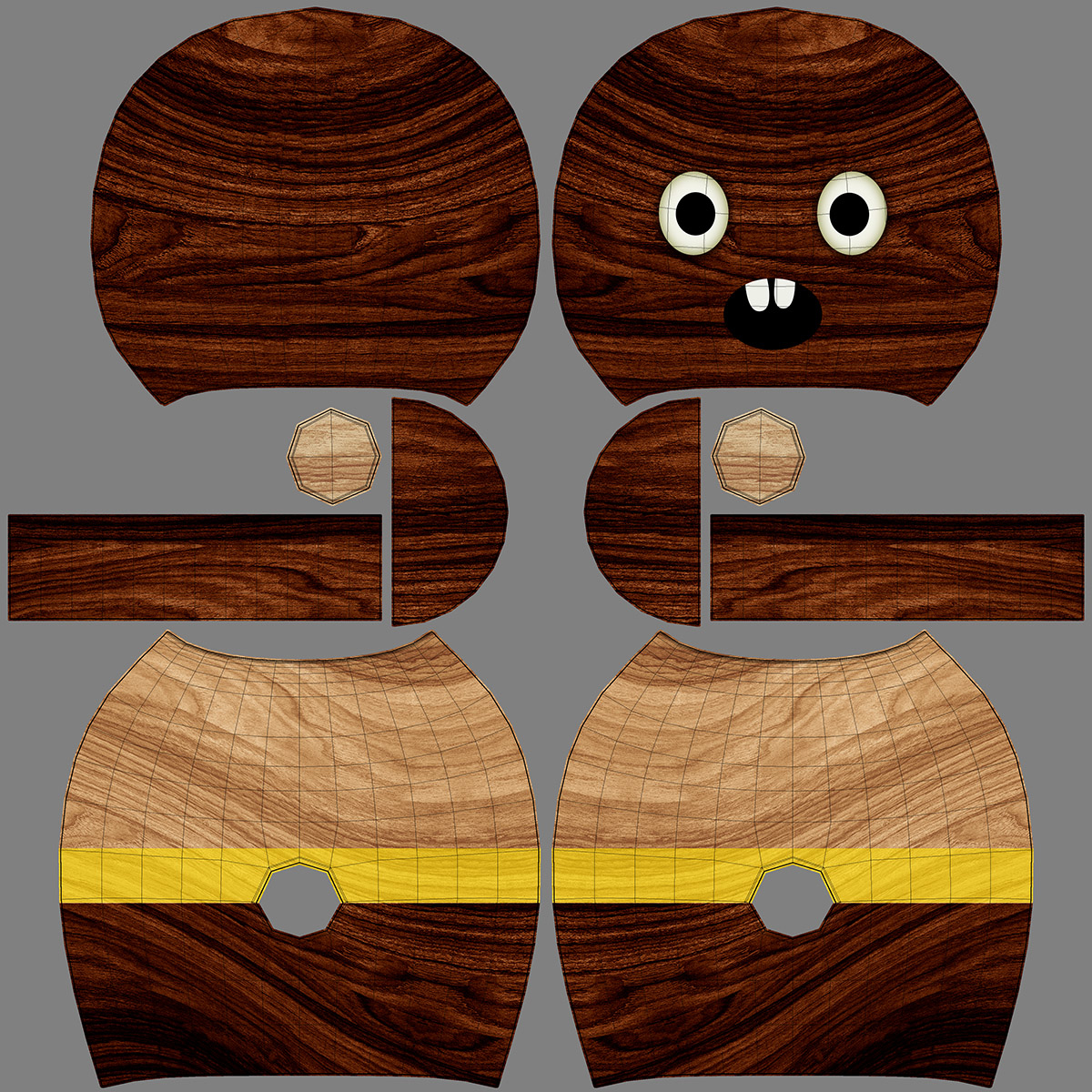 obj handmade wooden character toys