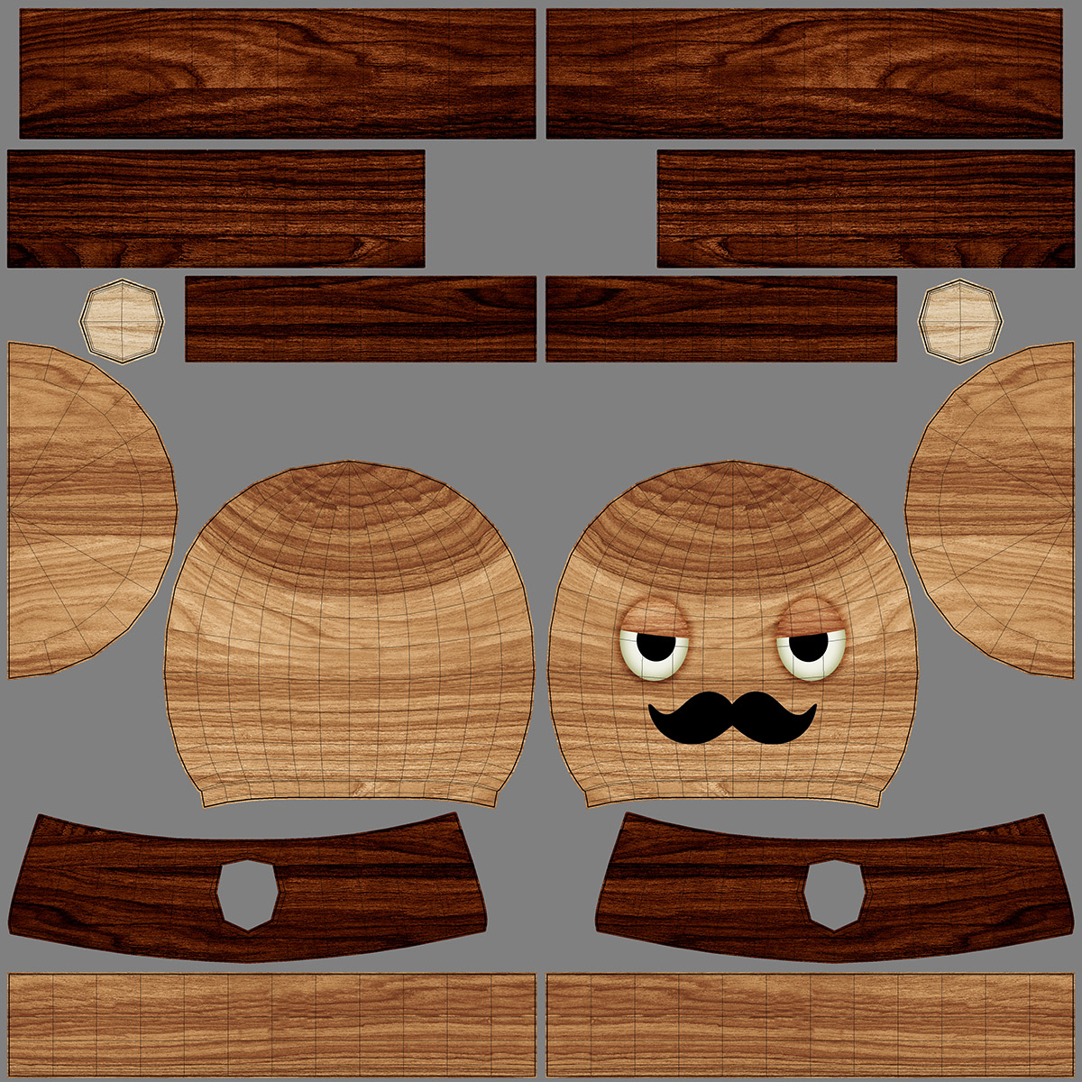 obj handmade wooden character toys