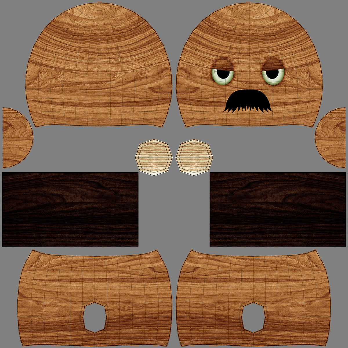 obj handmade wooden character toys