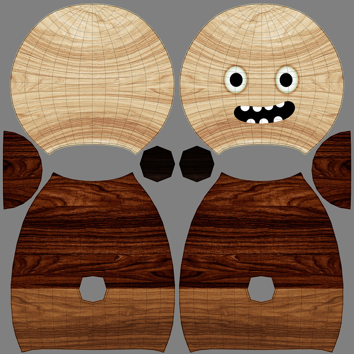 obj handmade wooden character toys