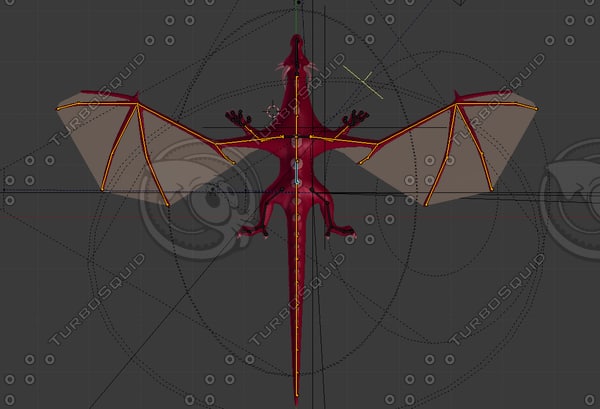 mythical red dragon 3d model