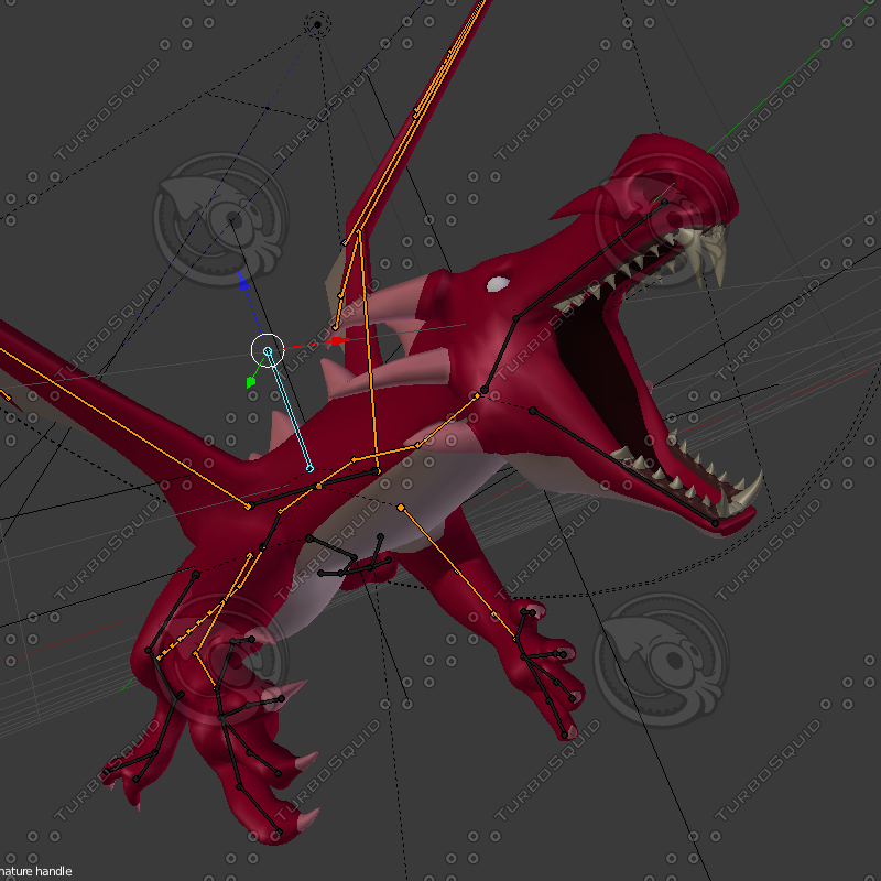 mythical red dragon 3d model