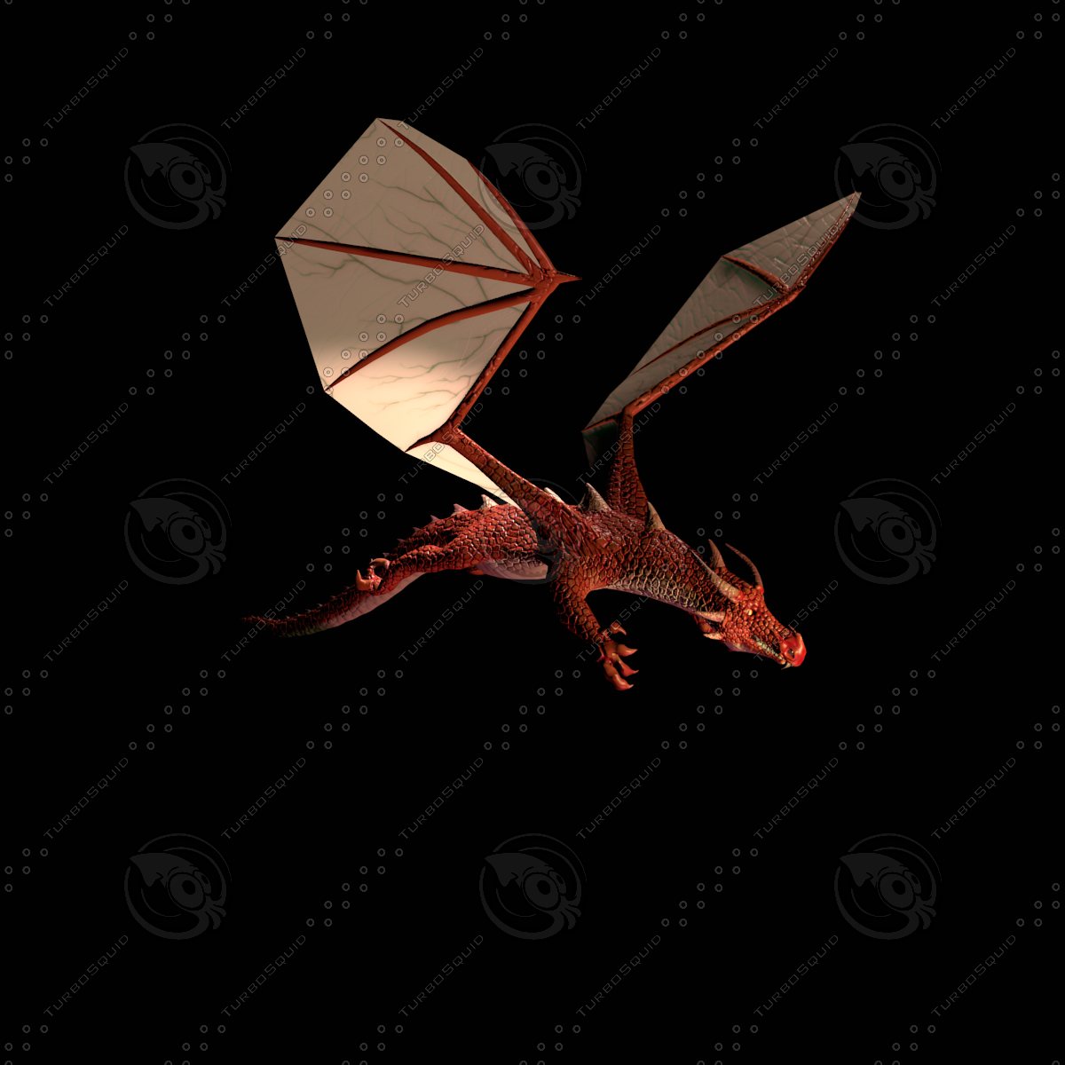 mythical red dragon 3d model