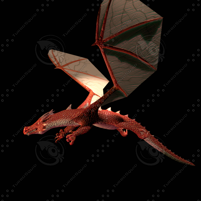 mythical red dragon 3d model