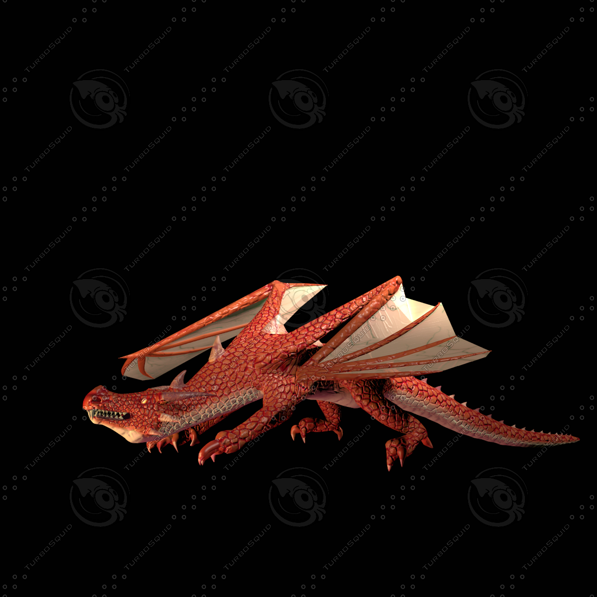 mythical red dragon 3d model