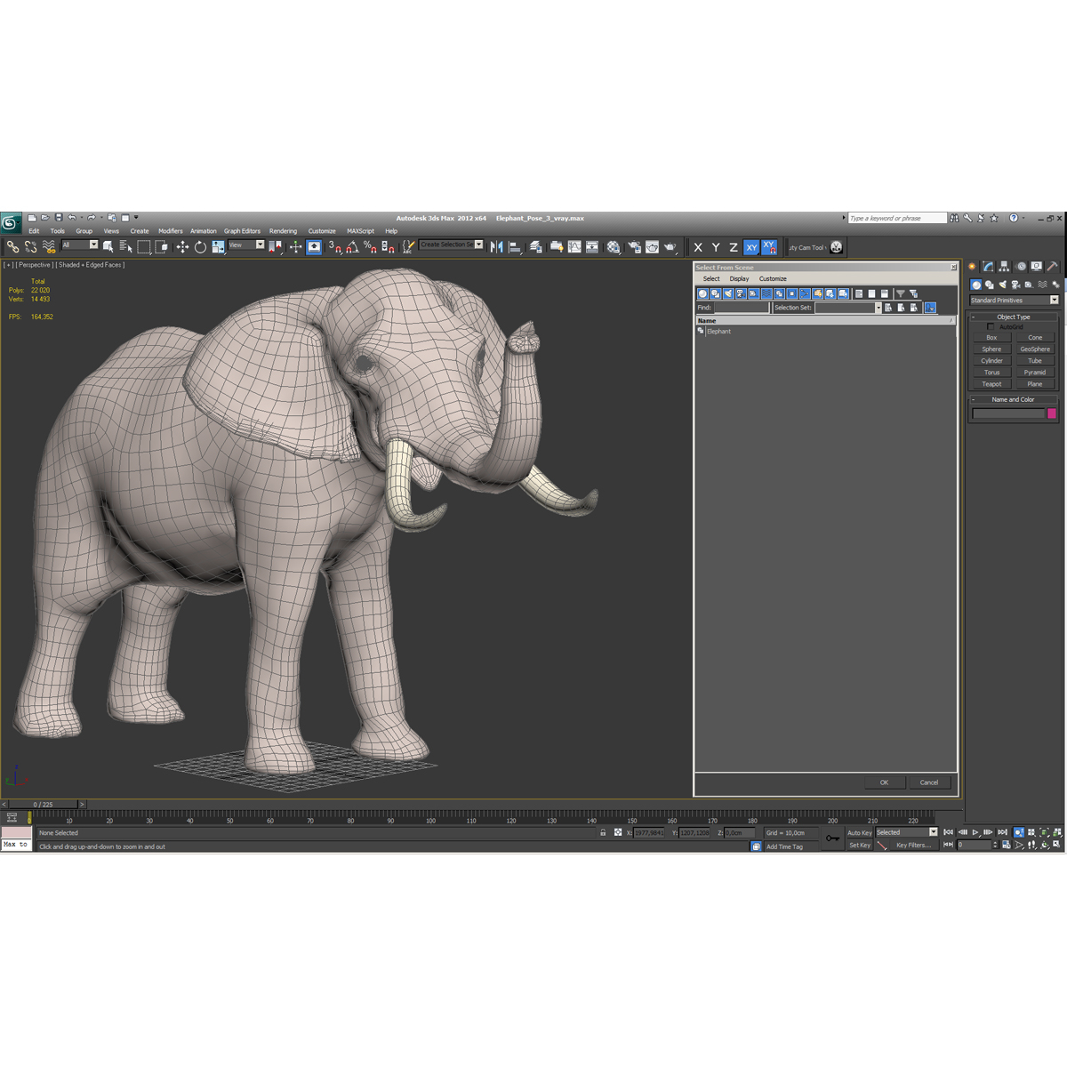 3d elephant pose 3