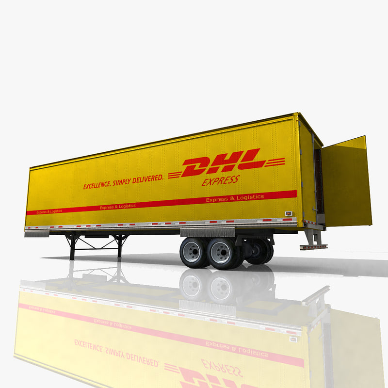 truck dhl trailer 3d model