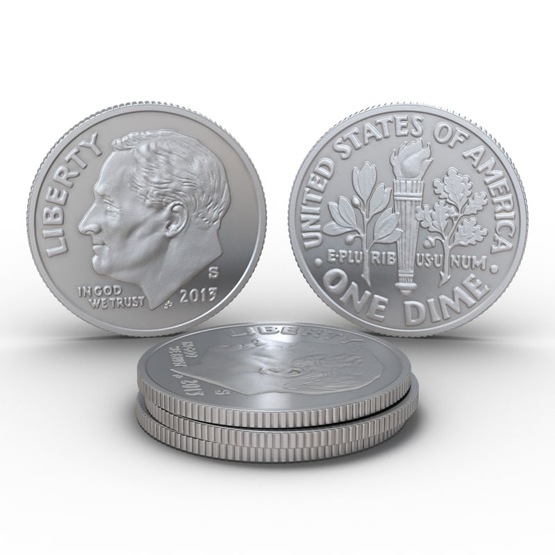 dime united states coin 3d model