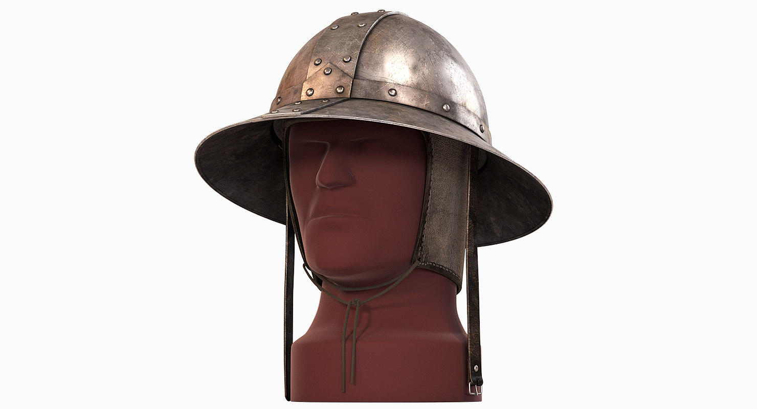 3d model kettle hat medieval helmets