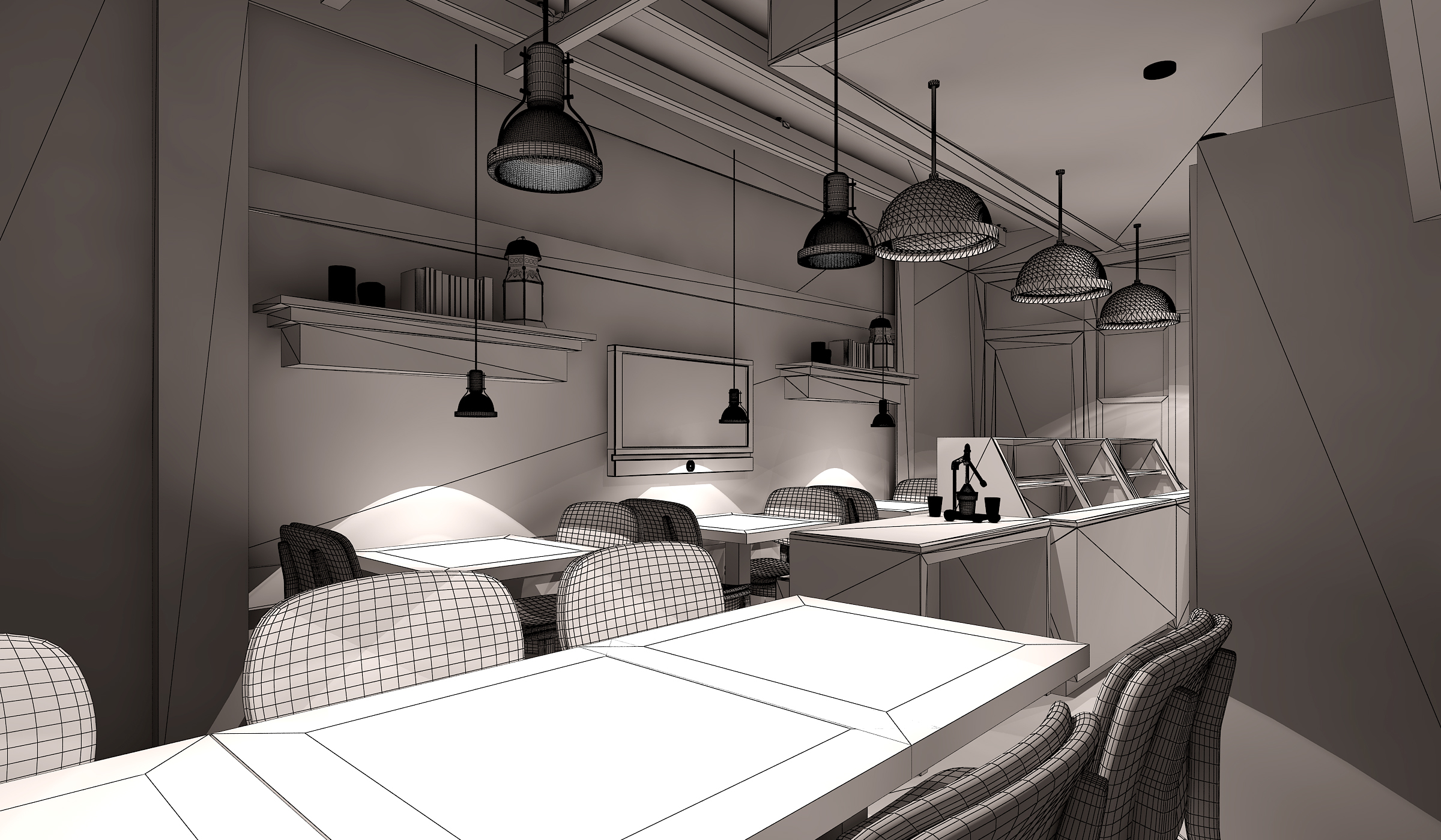 restaurant interior 3d model