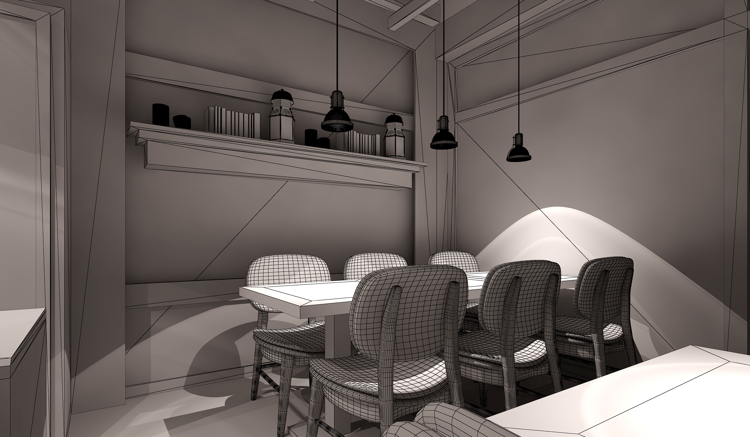 restaurant interior 3d model