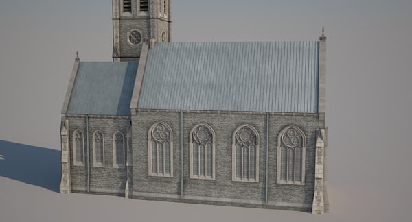 3d ireland gothic church model