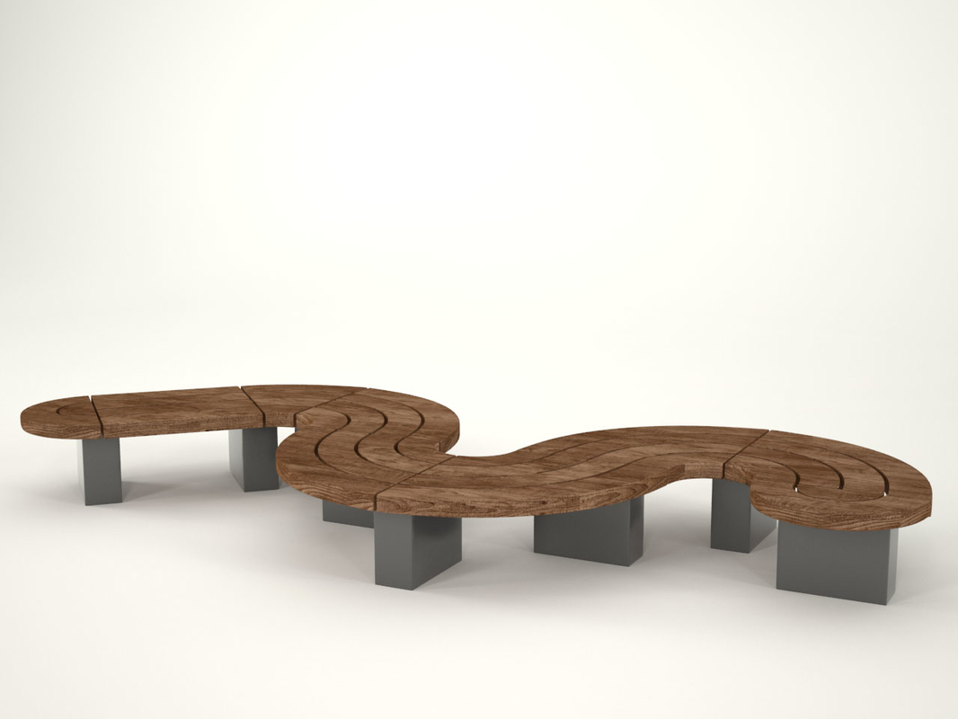 curve bench 3ds