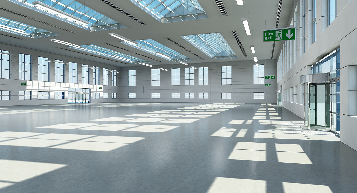 large architectural interior building 3d obj