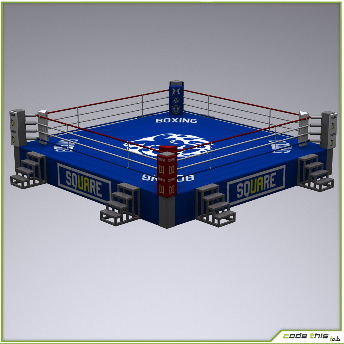 3d model boxing ring