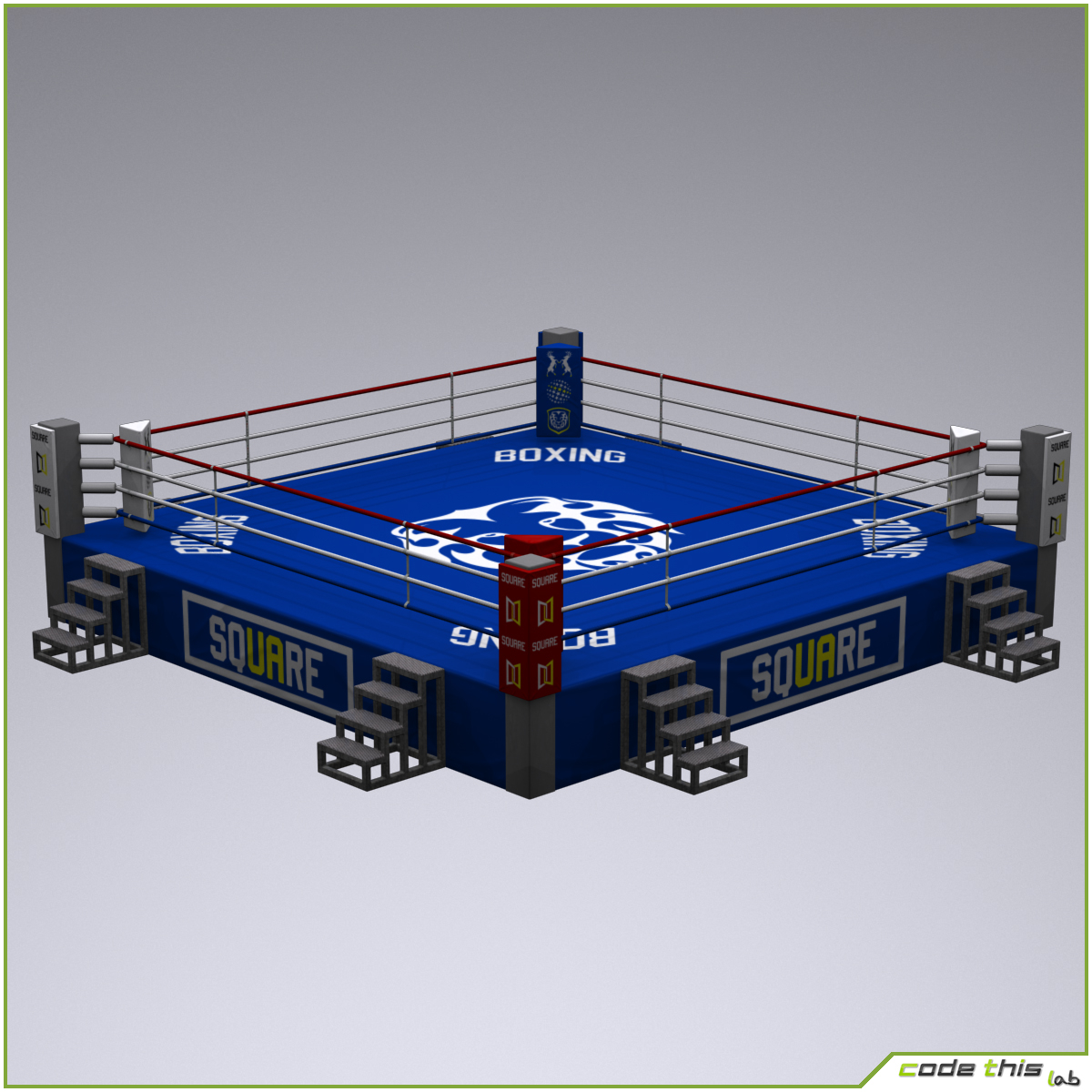 3d model boxing ring