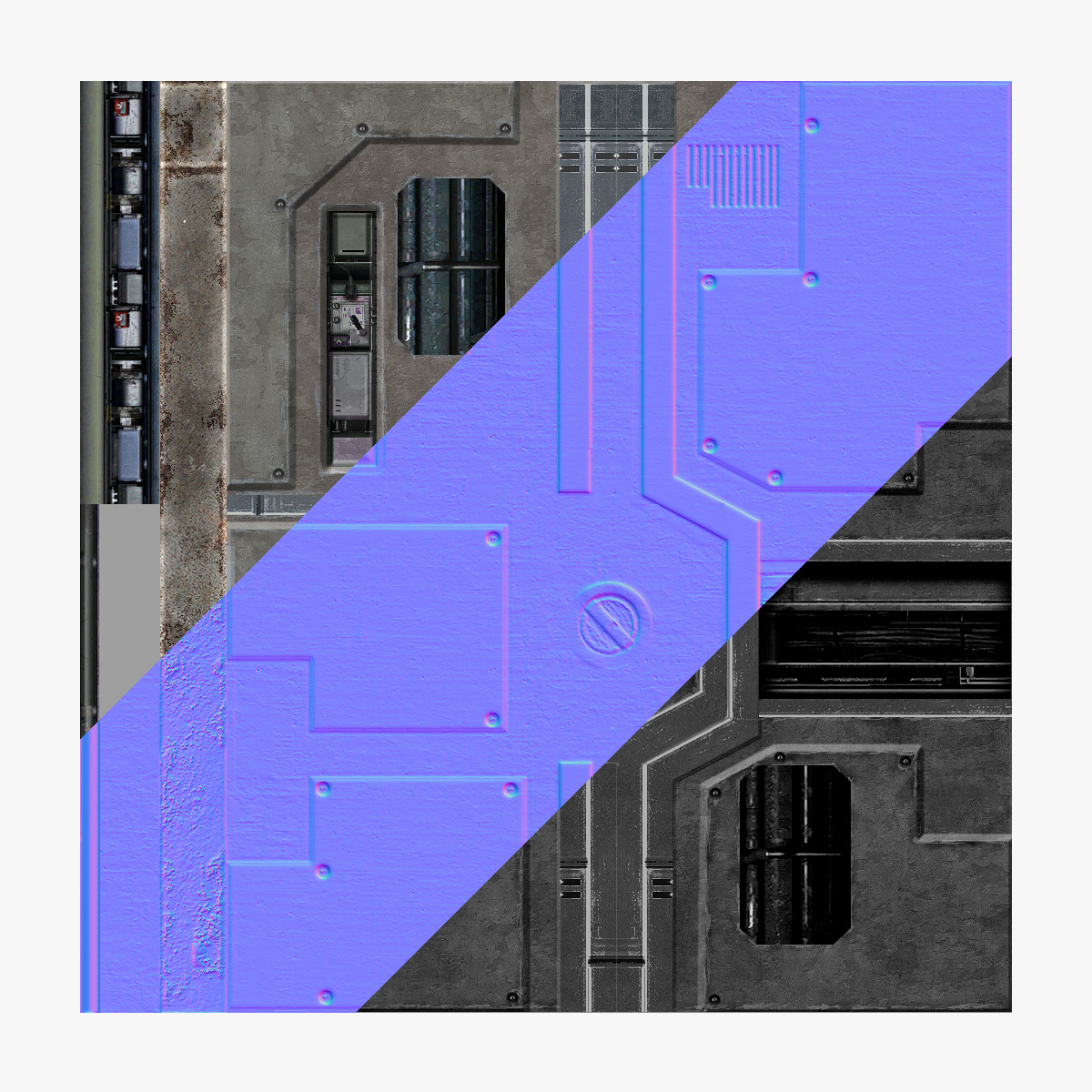 3d model of low-poly sci-fi tower