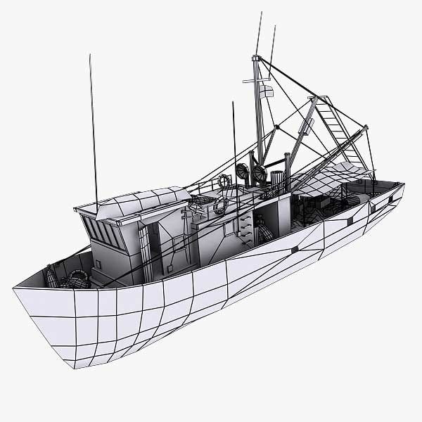 3d ready fishing boat model