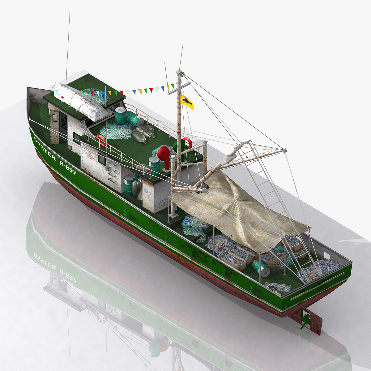 3d ready fishing boat model