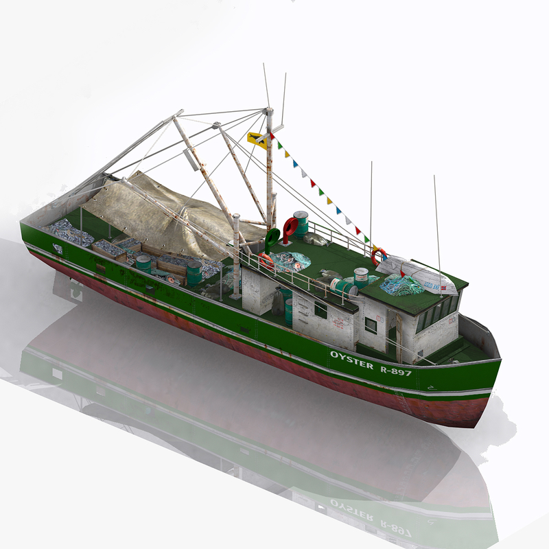 3d ready fishing boat model