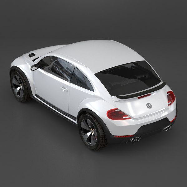volkswagen beetle 2016 white 3d model