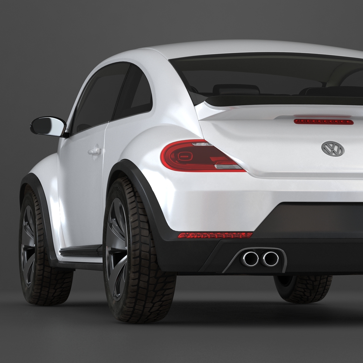 volkswagen beetle 2016 white 3d model
