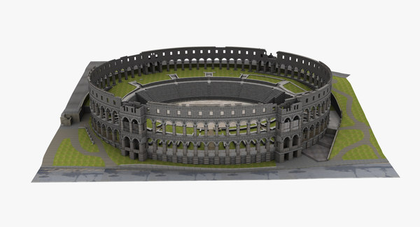 roman amphitheater arena pula 3d model