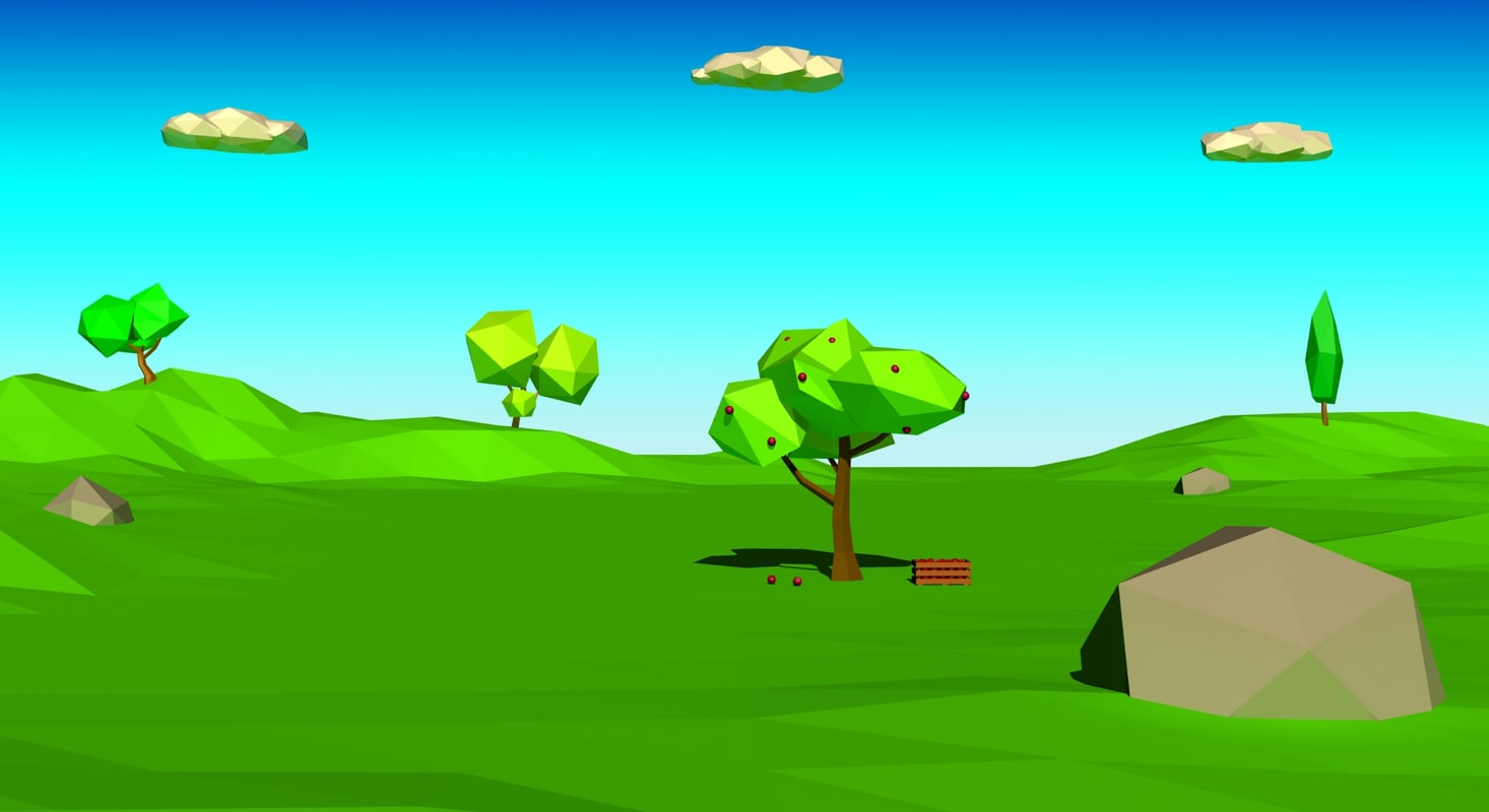 3d model cartoon landscape scene