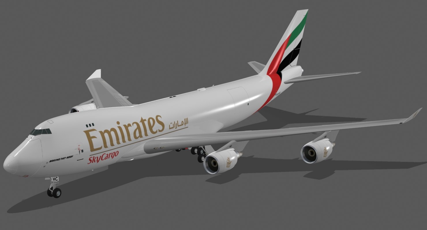 3d model of boeing 747-400 f emirates