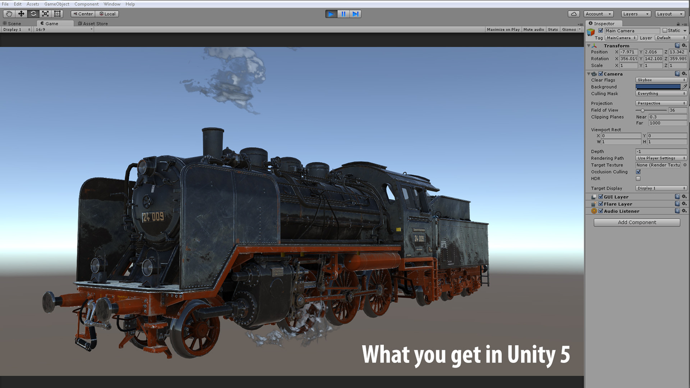 3d real time steam locomotive model