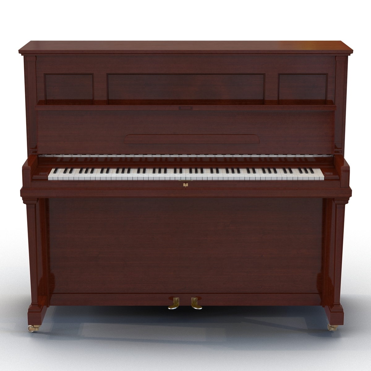3d upright piano rigged