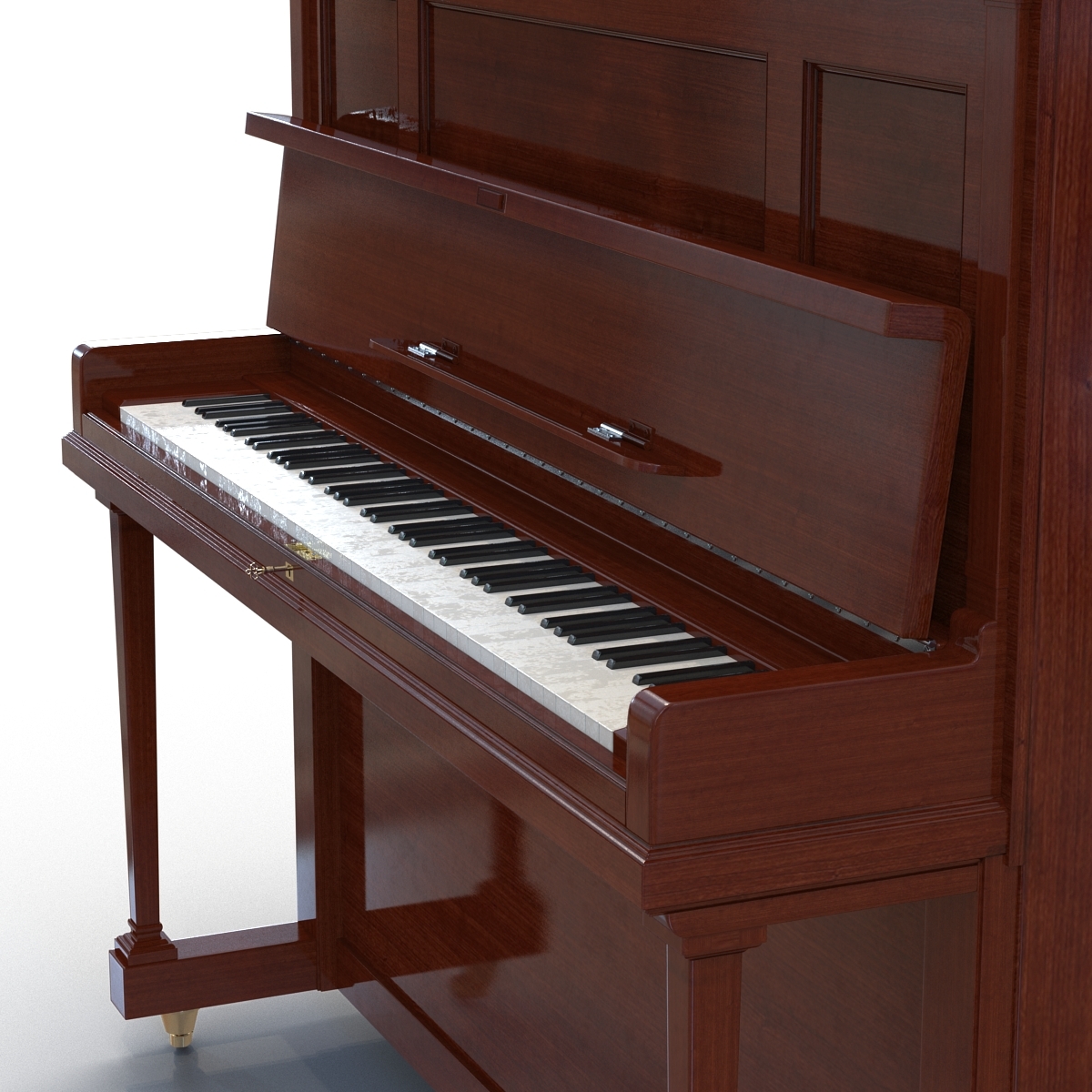 3d upright piano rigged