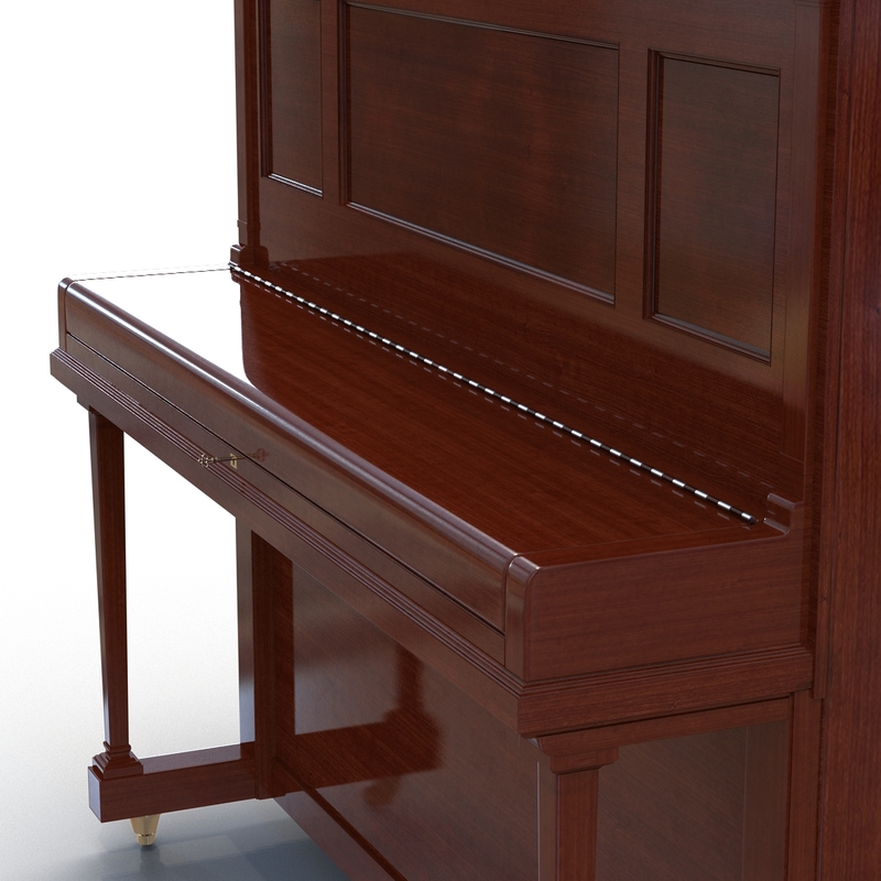 3d upright piano rigged